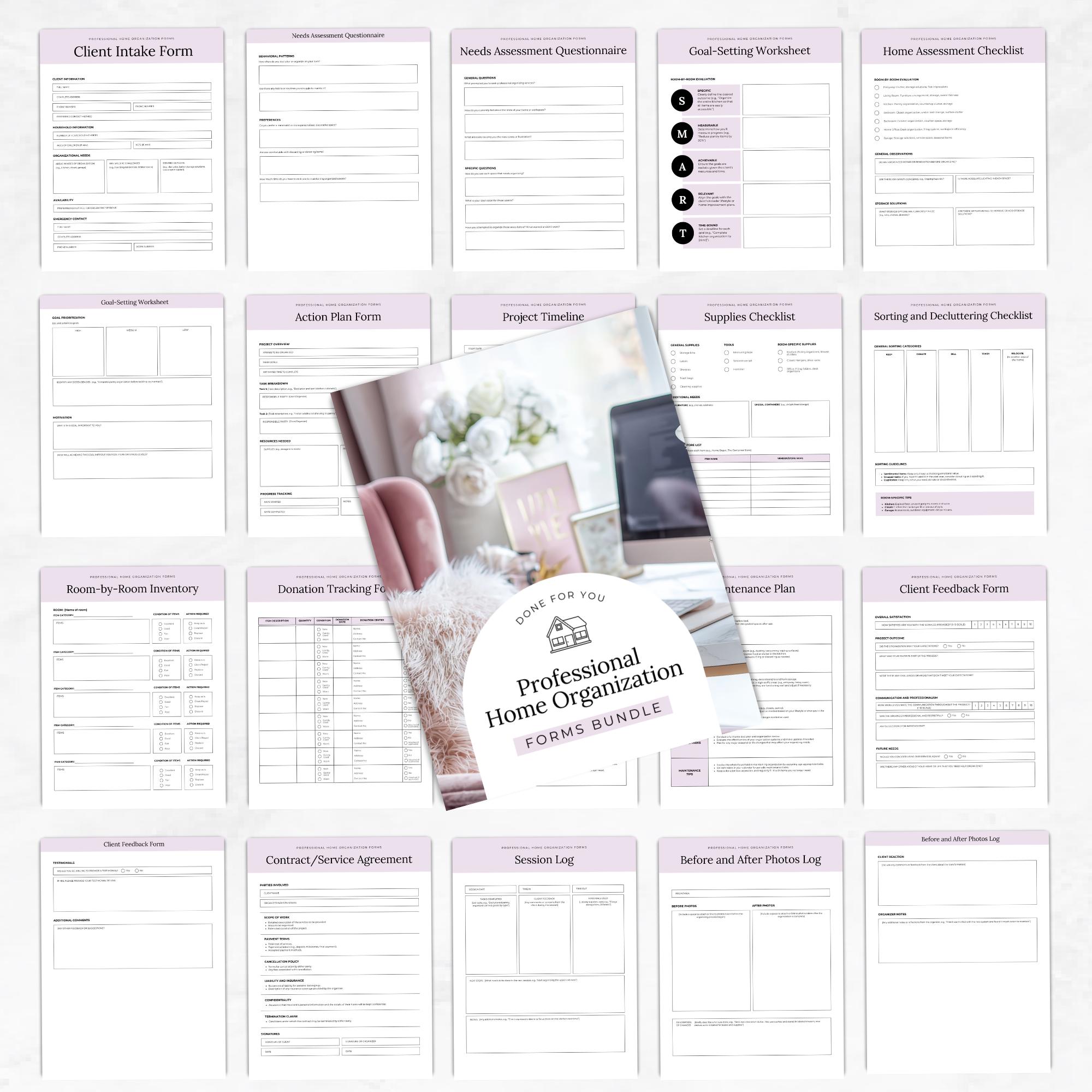 Clutter Management Form Bundle Canva Template Professional Home ...