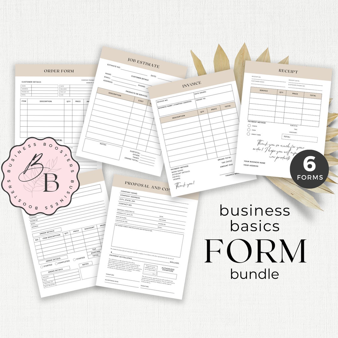 Business Basics Form Templates, Small Business Sales Bundle, Editable ...