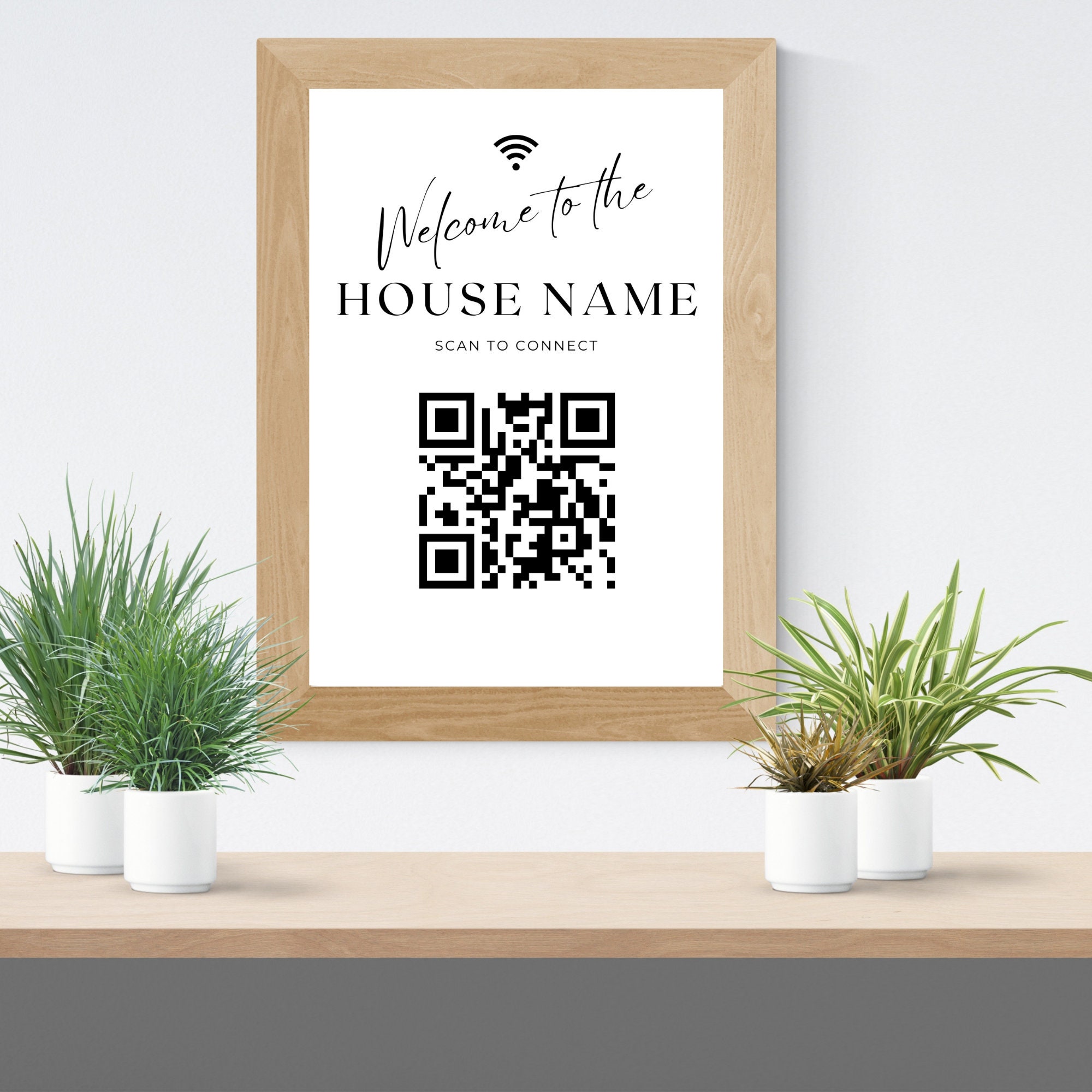 Airbnb WIFI QR Code Poster, Welcome Sign Canva Template, Short Term ...