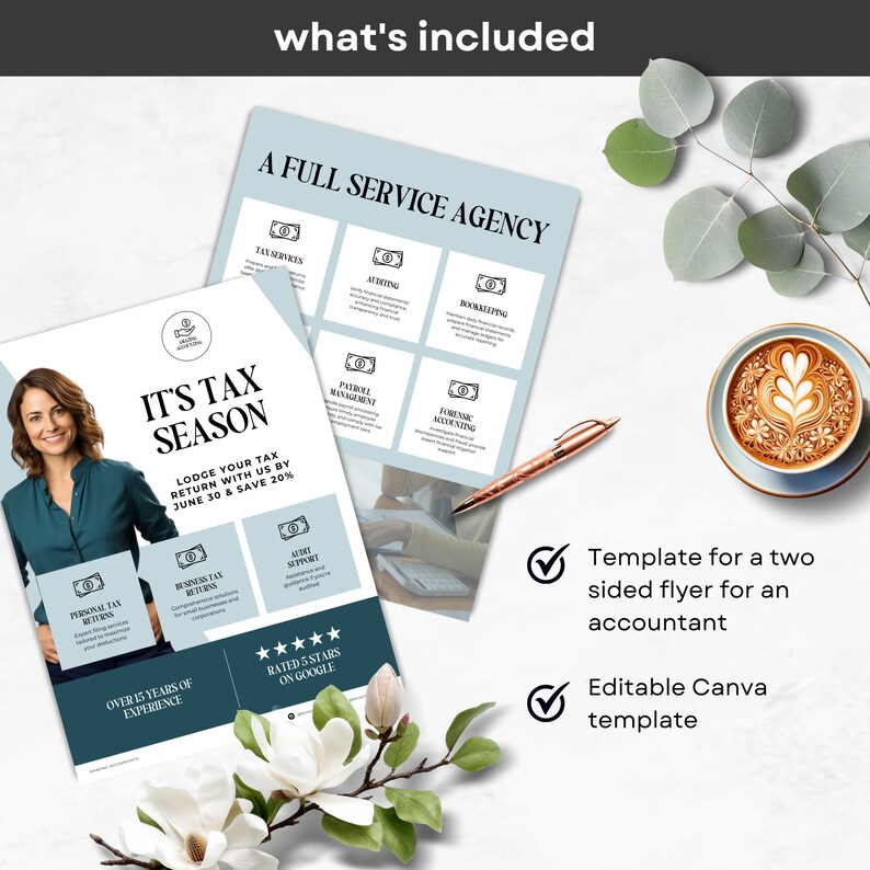 Editable Accountancy Flyer Template for Tax Season Business Flyer US ...
