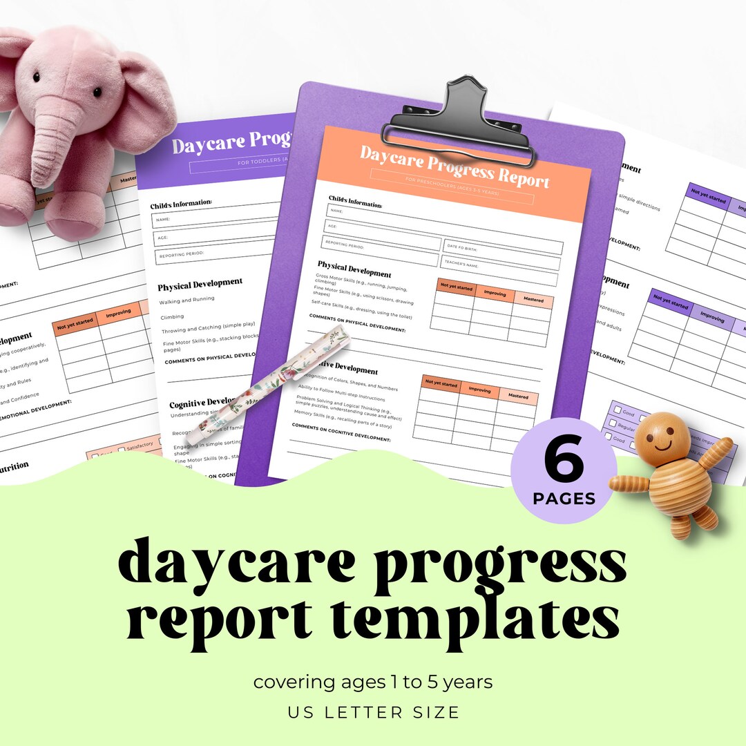 Daycare Progress Report Canva Template Small Business Admin Child ...