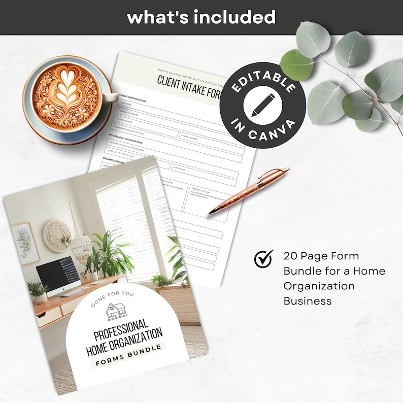 Professional Organizer Form Bundle Canva Template Home Clutter ...