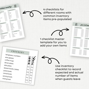 Airbnb Guest Turnover Checklist Canva Template Inventory List Editable ...