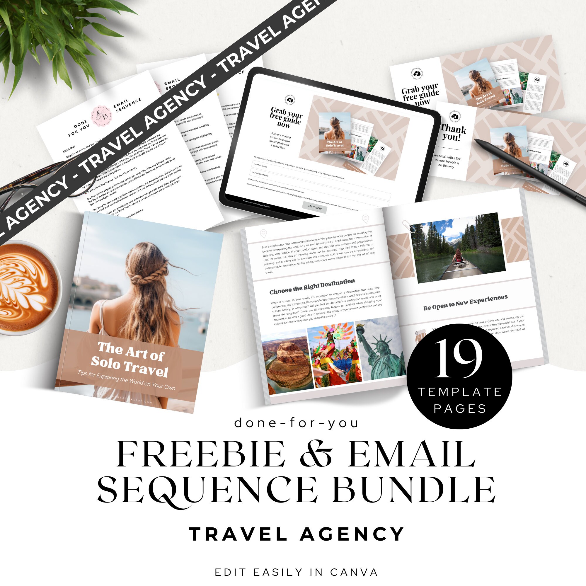 Travel Agency Template, Solo Traveler Freebie and Email Welcome ...