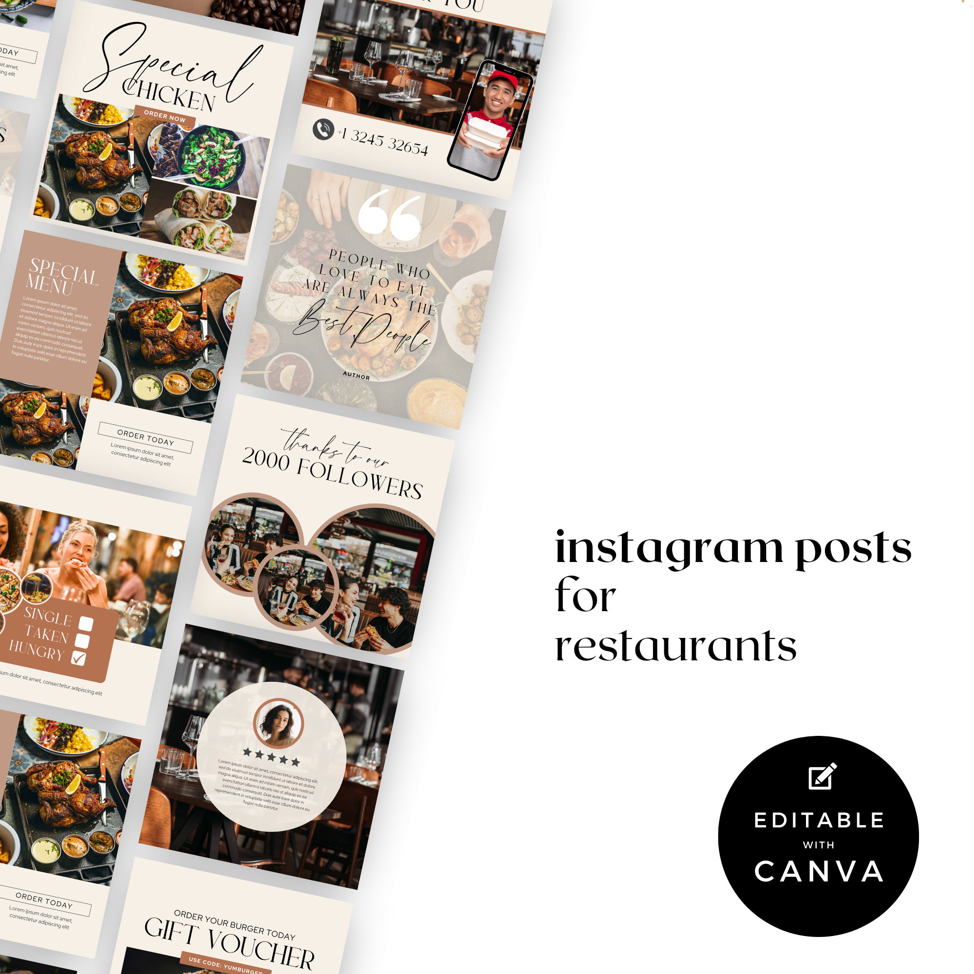 Food Service Insta Posts Social Media Instagram Feed Restaurant Cafe ...