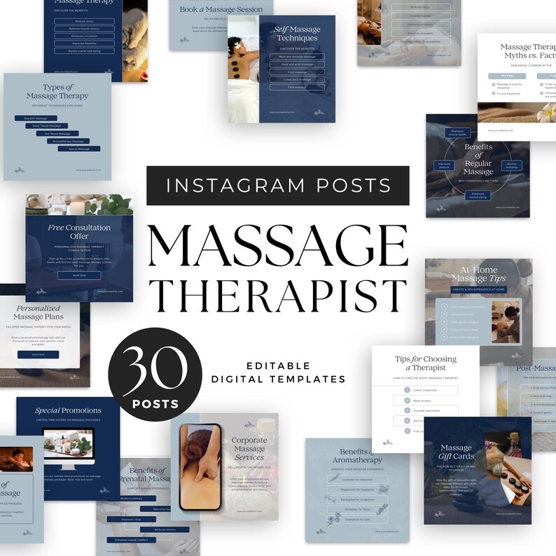 Spa Social Media Esthetician Insta Canva Template Masseuse Instagram ...