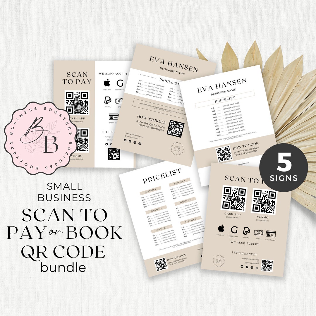 Rótulo comercial imprimible con código QR Escanear editable - Etsy México