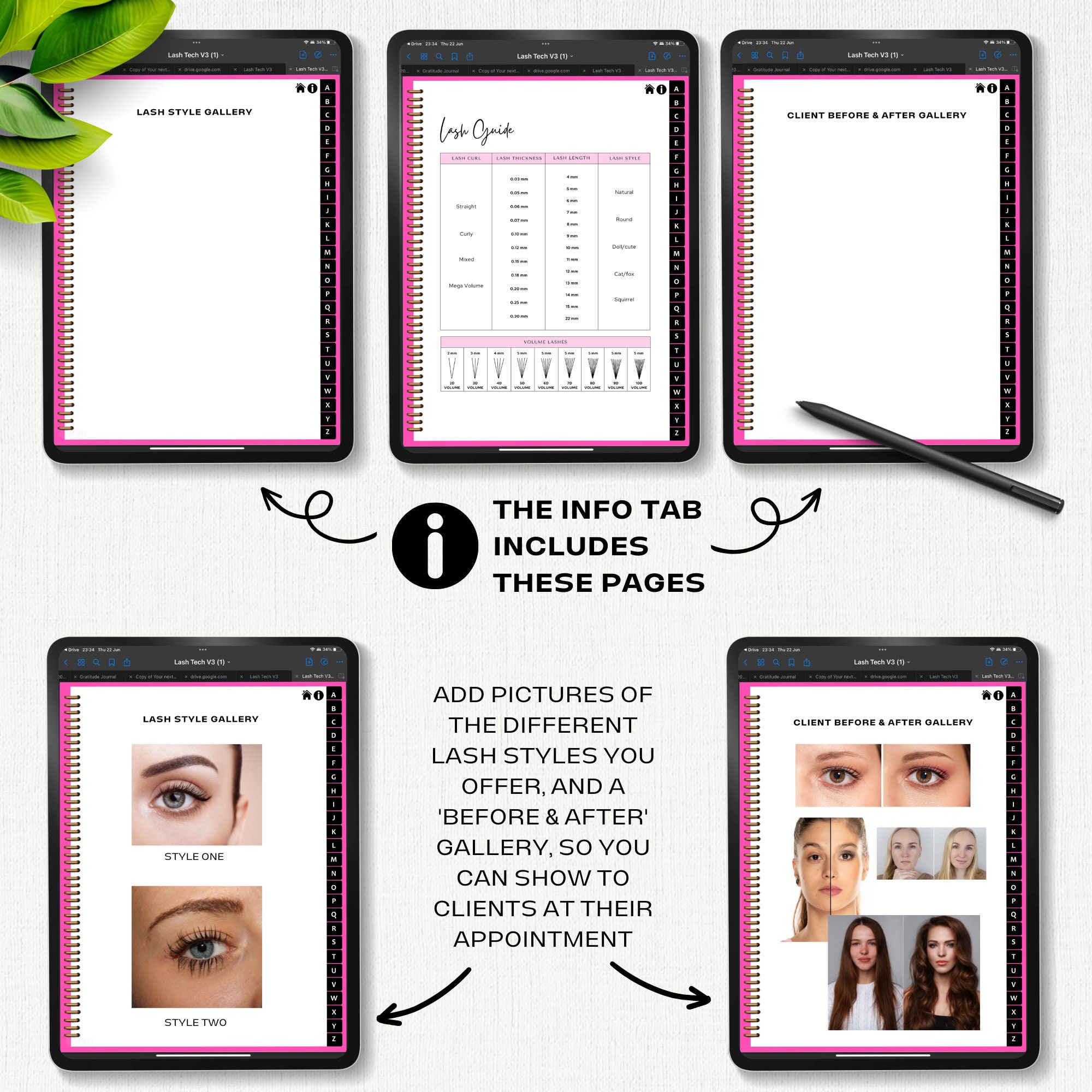 Lash Tech Client Record Book, Digital Template for Goodnotes Notability ...