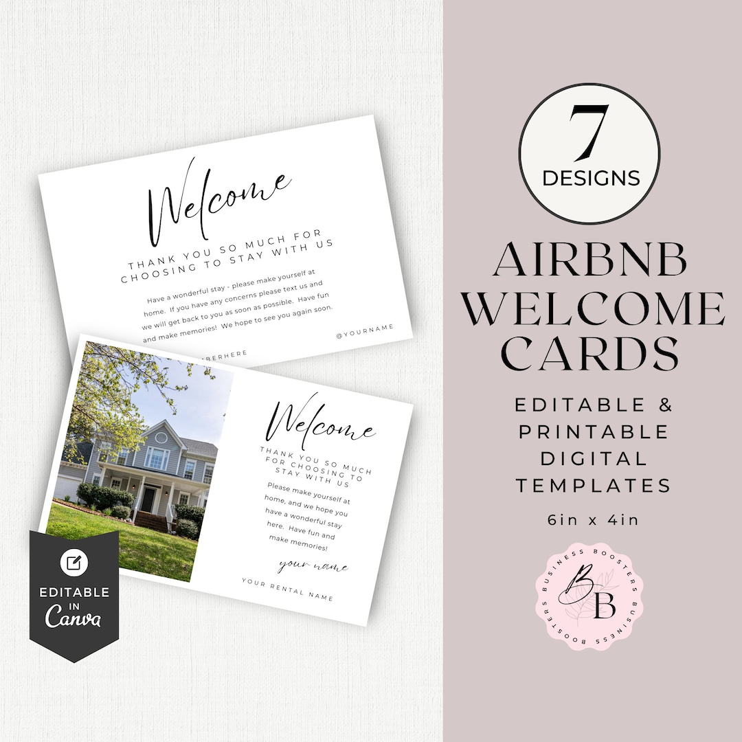 Airbnb Welcome Guest Card, Celebration Congratulations, Arrival Message ...