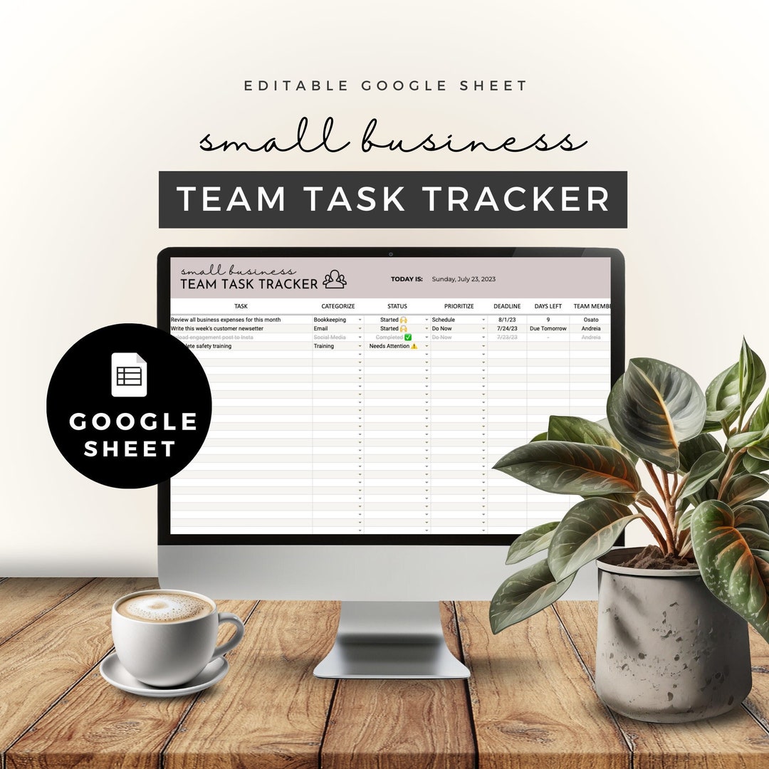 Team Task Tracker Google Sheets, Priorities Manager for Small Business ...