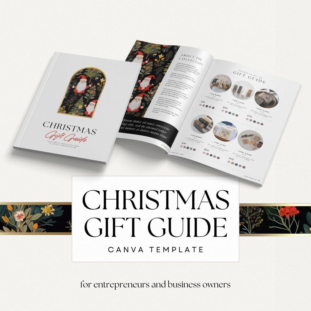 Christmas Gift Guide Canva Template, Catalog With Product Photo Frames ...
