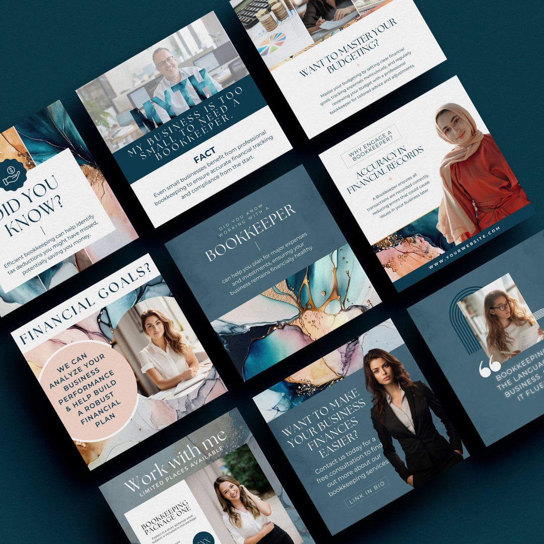 Social Media Posts for Bookkeepers Instagram Promo IG Financial ...