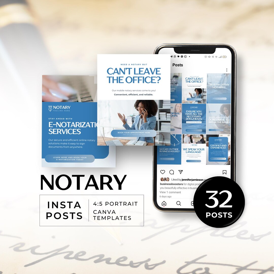 Notary Instagram Portrait Posts 4:5 Ratio Notary Public Social Media ...