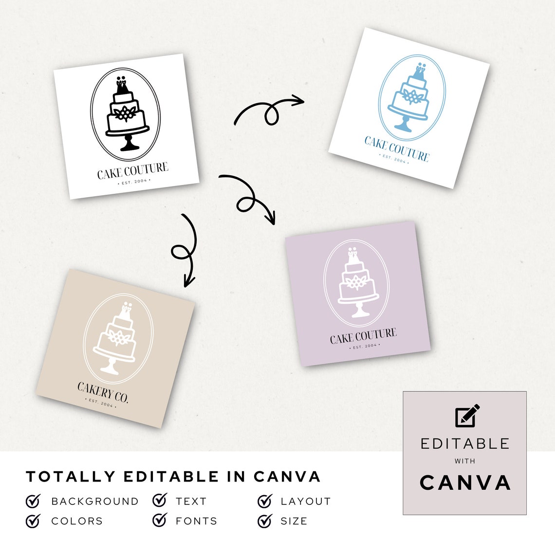 Logo for Bakery Business, Canva Template and SVG, Elegant Minimal ...