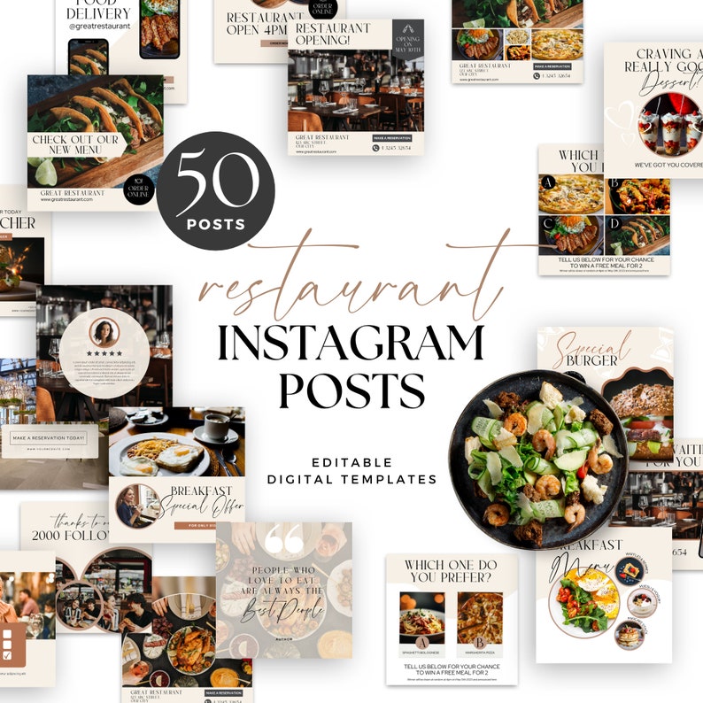 Food Service Insta Posts Social Media Instagram Feed Restaurant Cafe ...