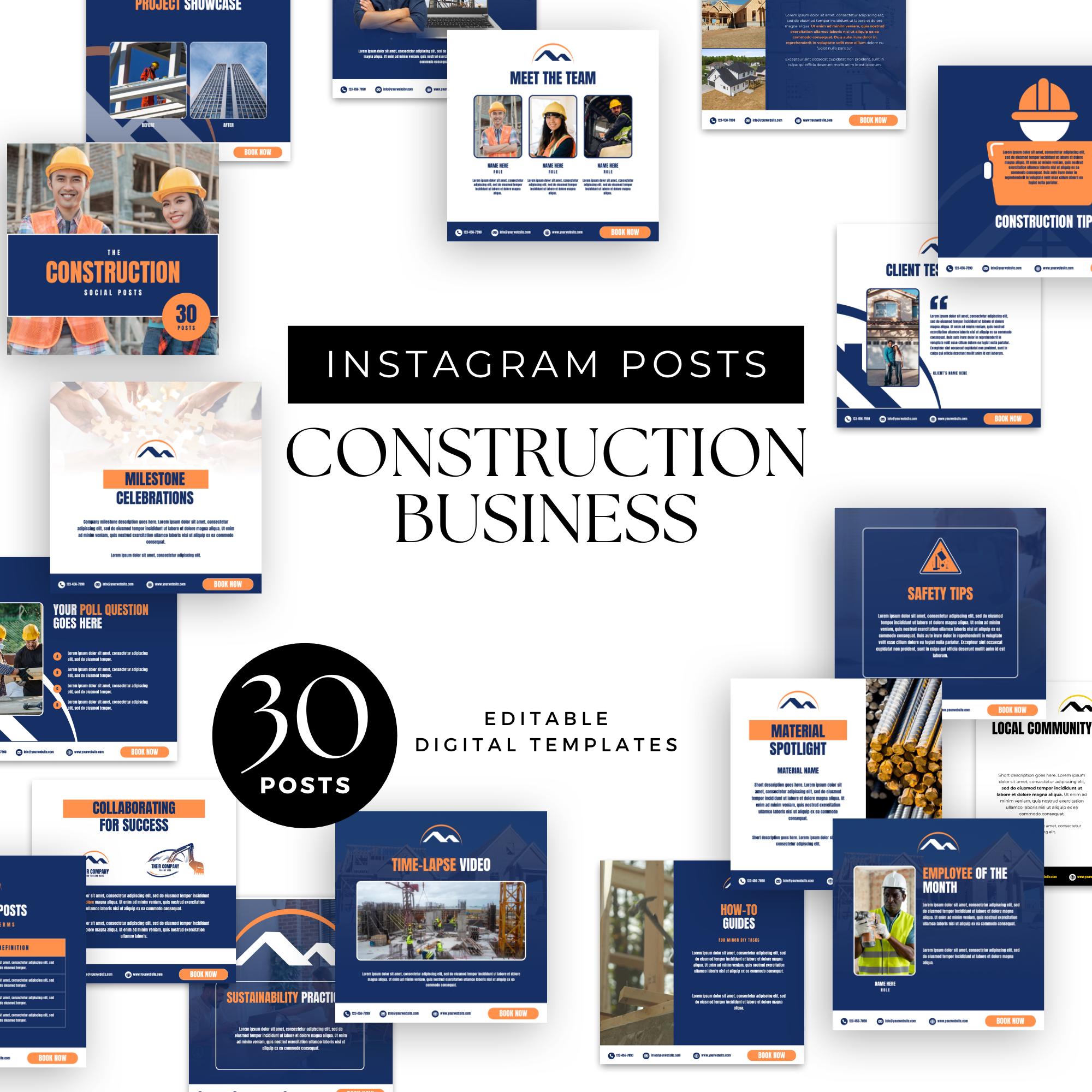 Instagram Posts for Construction Social Media Building Company Insta ...