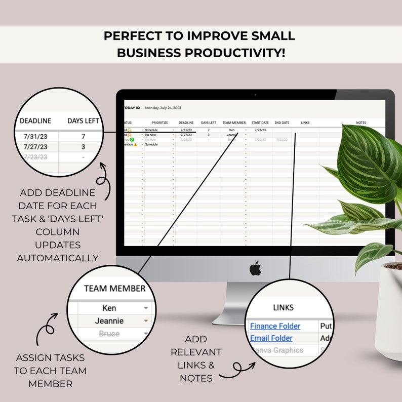 Google Sheets Team Work Tracker, Task Manager to Get Organized ...