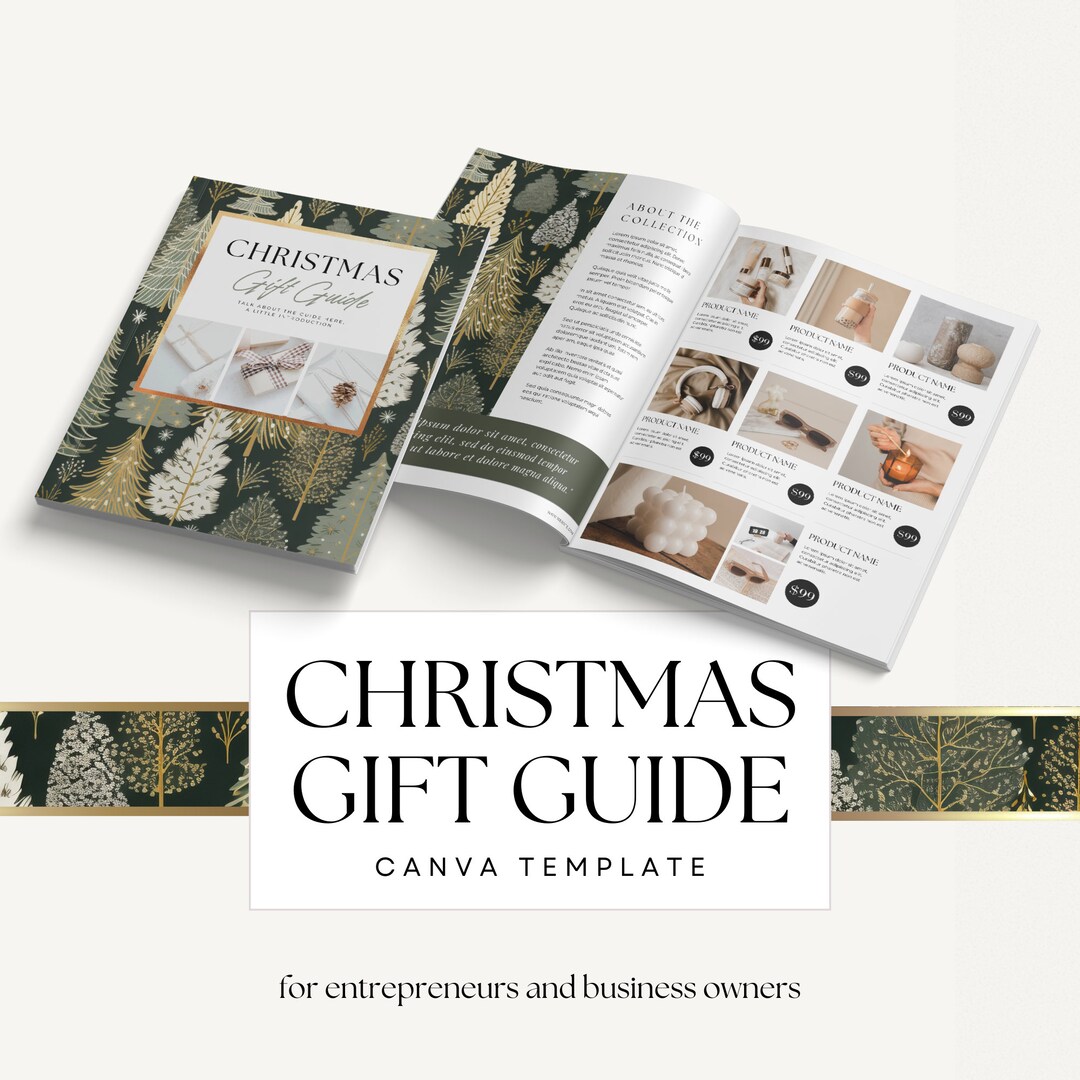 Holiday Gifting Guide Canva Template, Catalog With Product Photo Frames ...