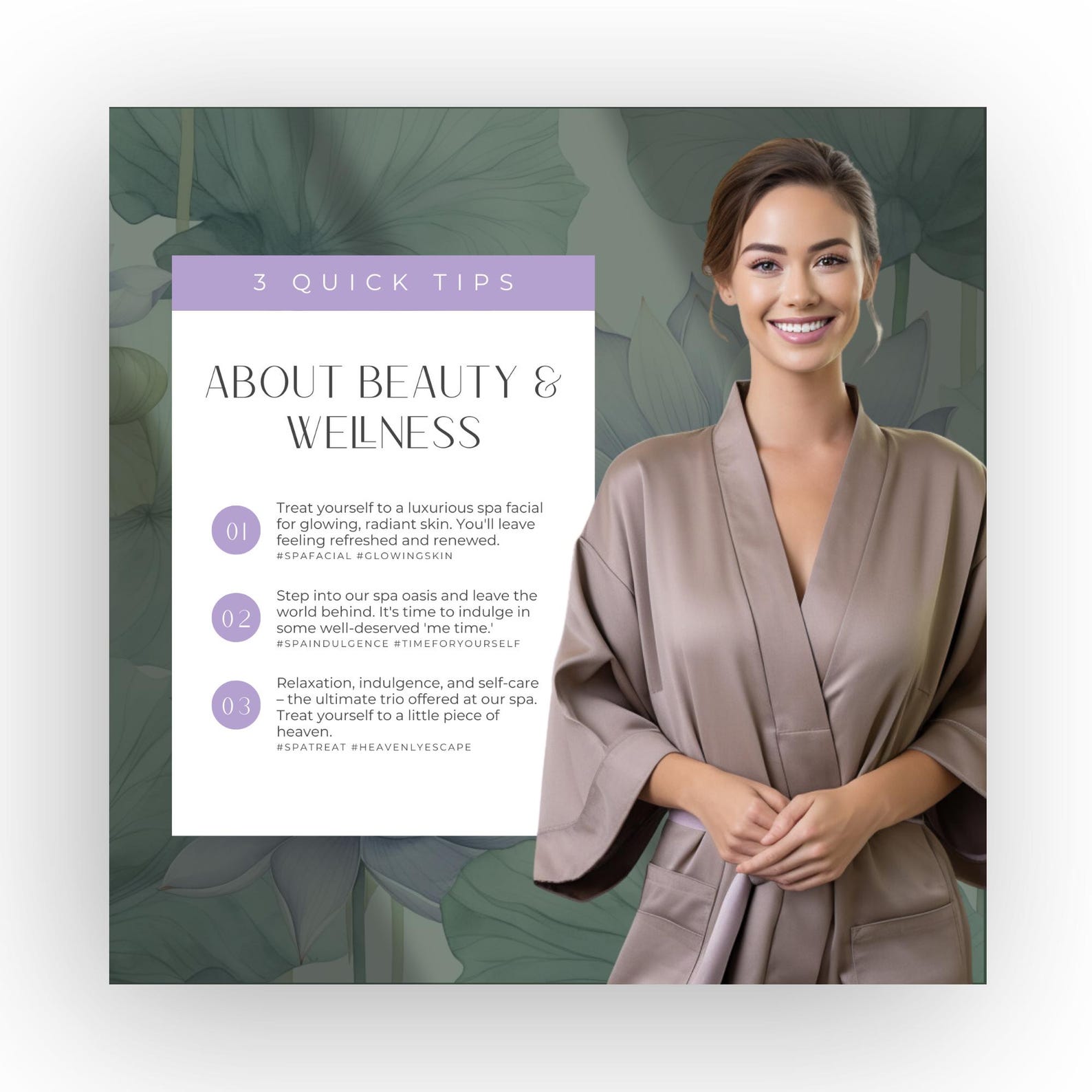 Instagram Posts for Spa Owner Canva Template Social Media Massage ...