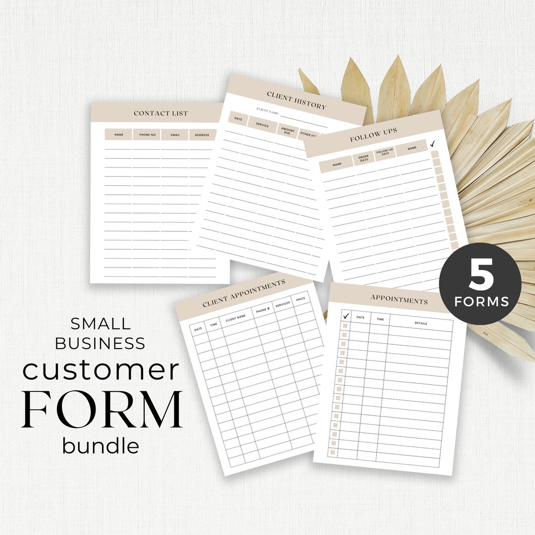 Small Business Form Bundle Printable, Editable in Canva, Client ...