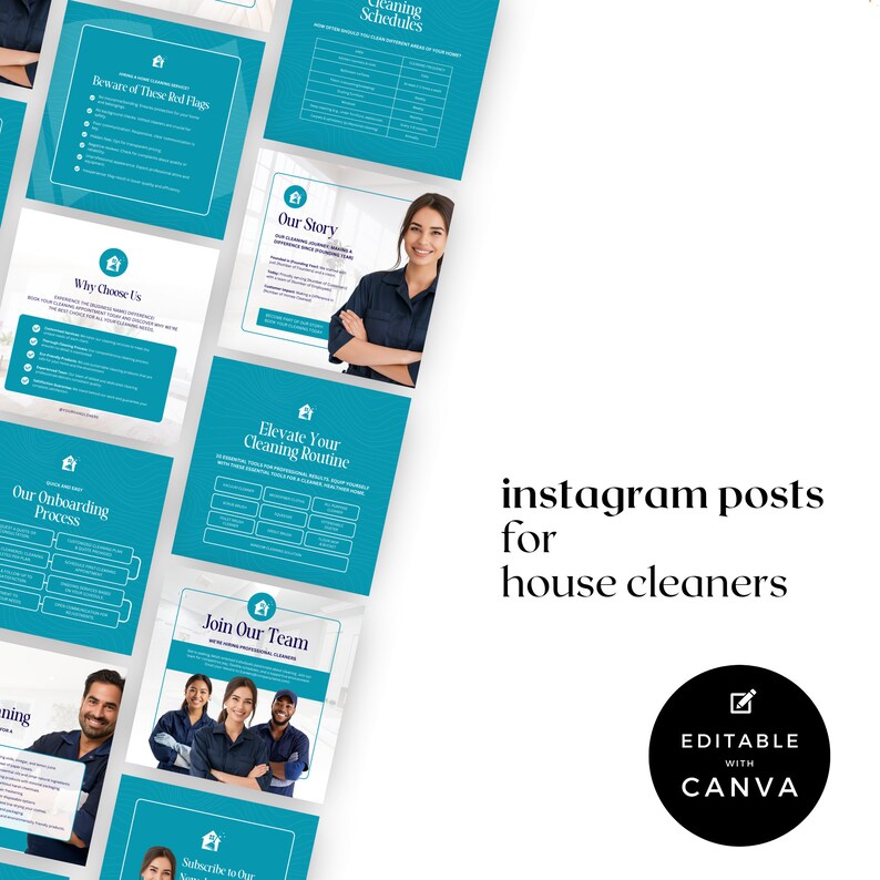 House Cleaning Social Posts Instagram Feed Small Business Promo ...