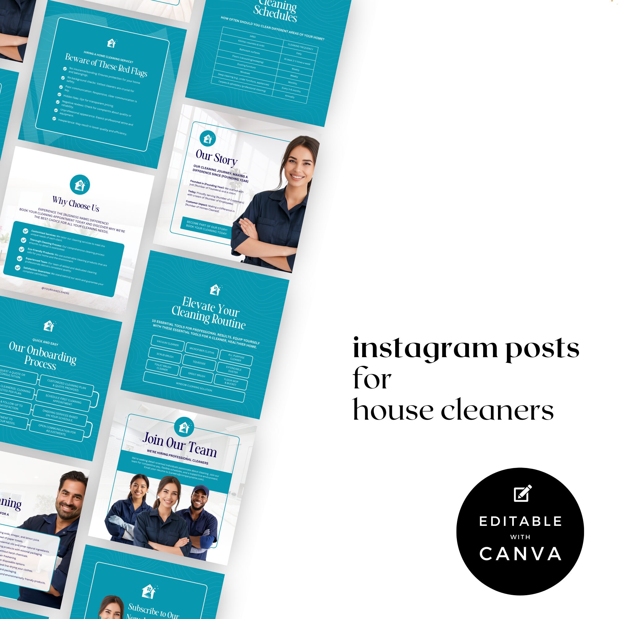 House Cleaning Social Posts Instagram Feed Small Business Promo ...