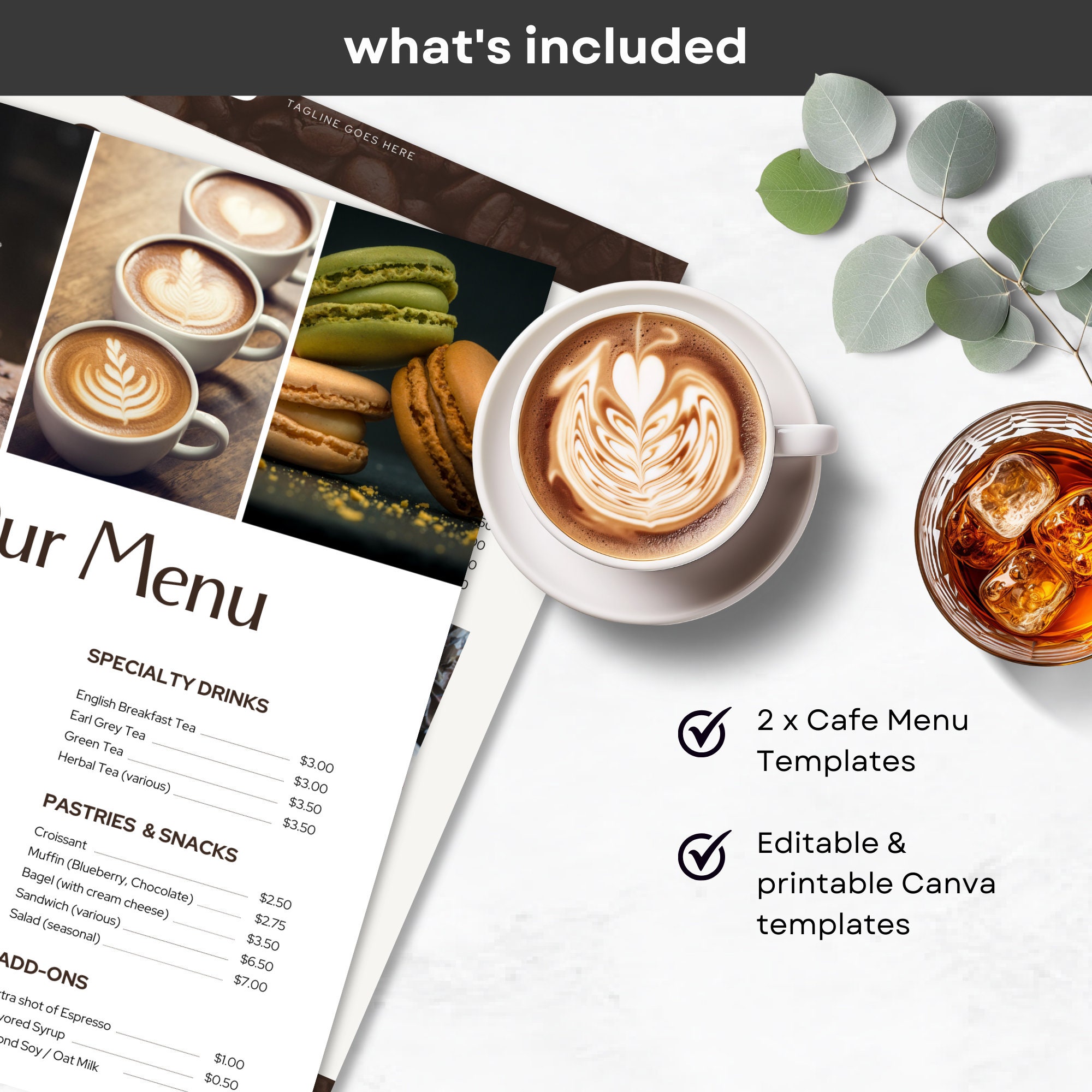 Cafe Menu Editable Template Printable Flyer for Promotion Pamphlet ...