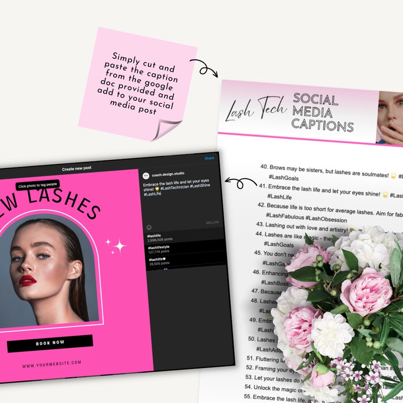 Lash Tech Insta Captions, Social Media Copy, Promo Content for ...