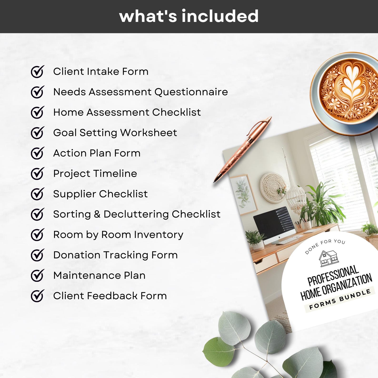 Professional Organizer Form Bundle Canva Template Home Clutter ...