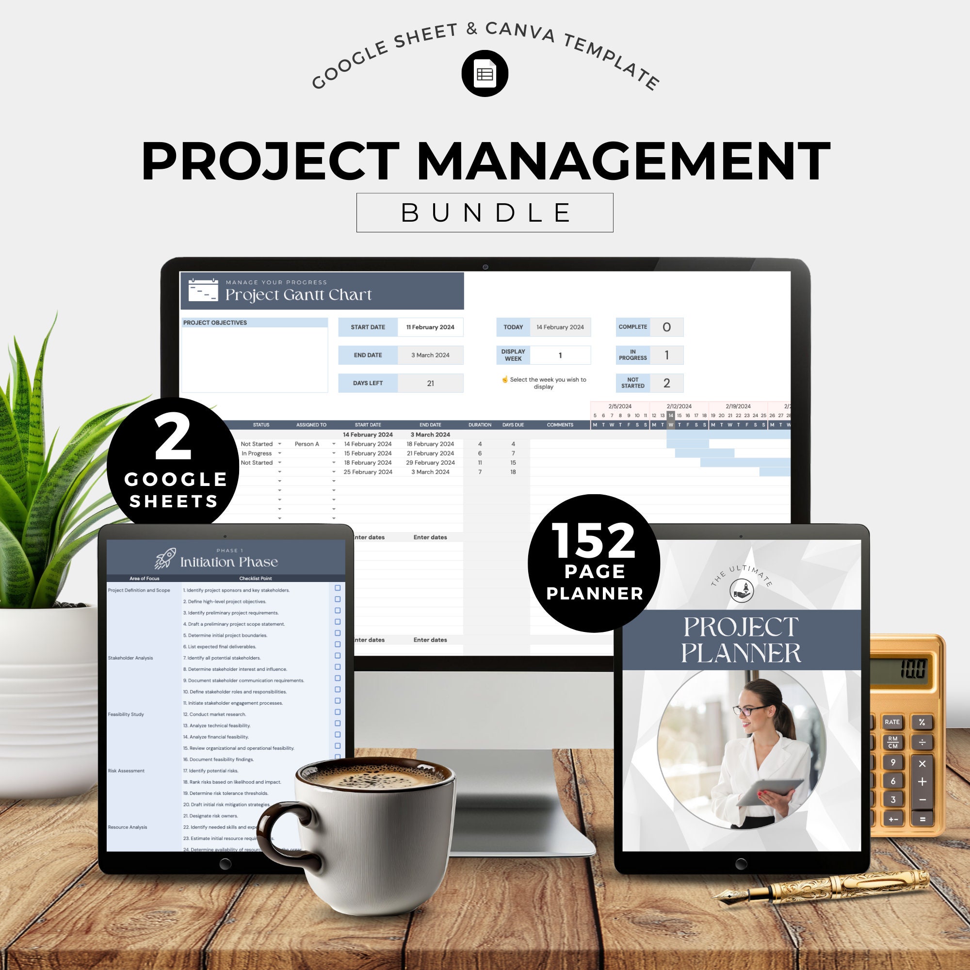 Gantt Chart Google Sheets, Project Plan for Google Sheet, Project ...