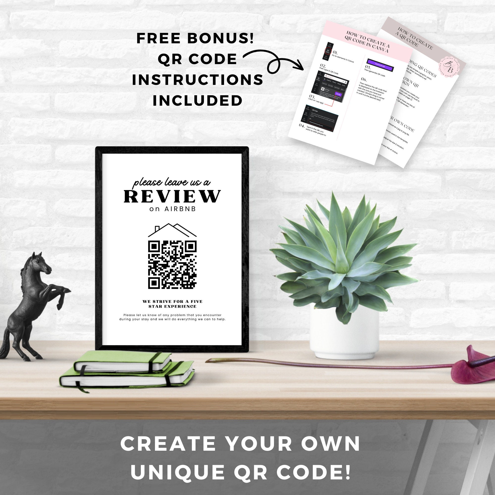 Airbnb Review QR Code Template Customizable Sign Tag Us in Socials ...