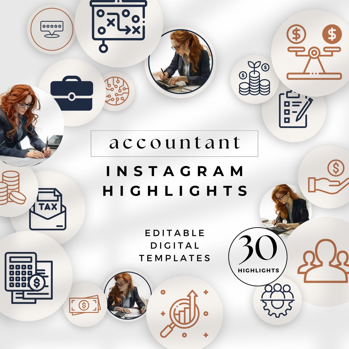 Instagram Highlights Accountant Bookkeeper Accountancy IG Feed Canva ...