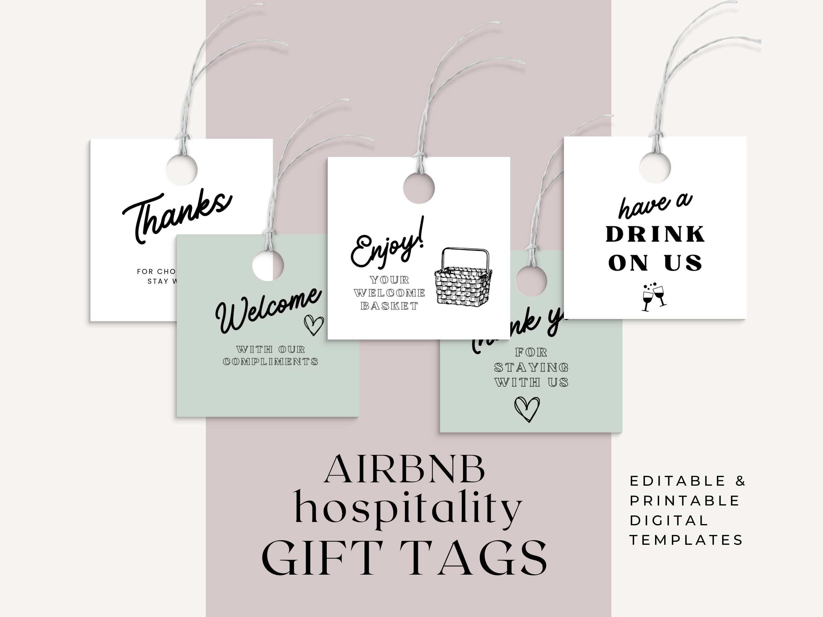 Airbnb Welcome Gift Tag Hospitality Present Tag Printable Canva ...