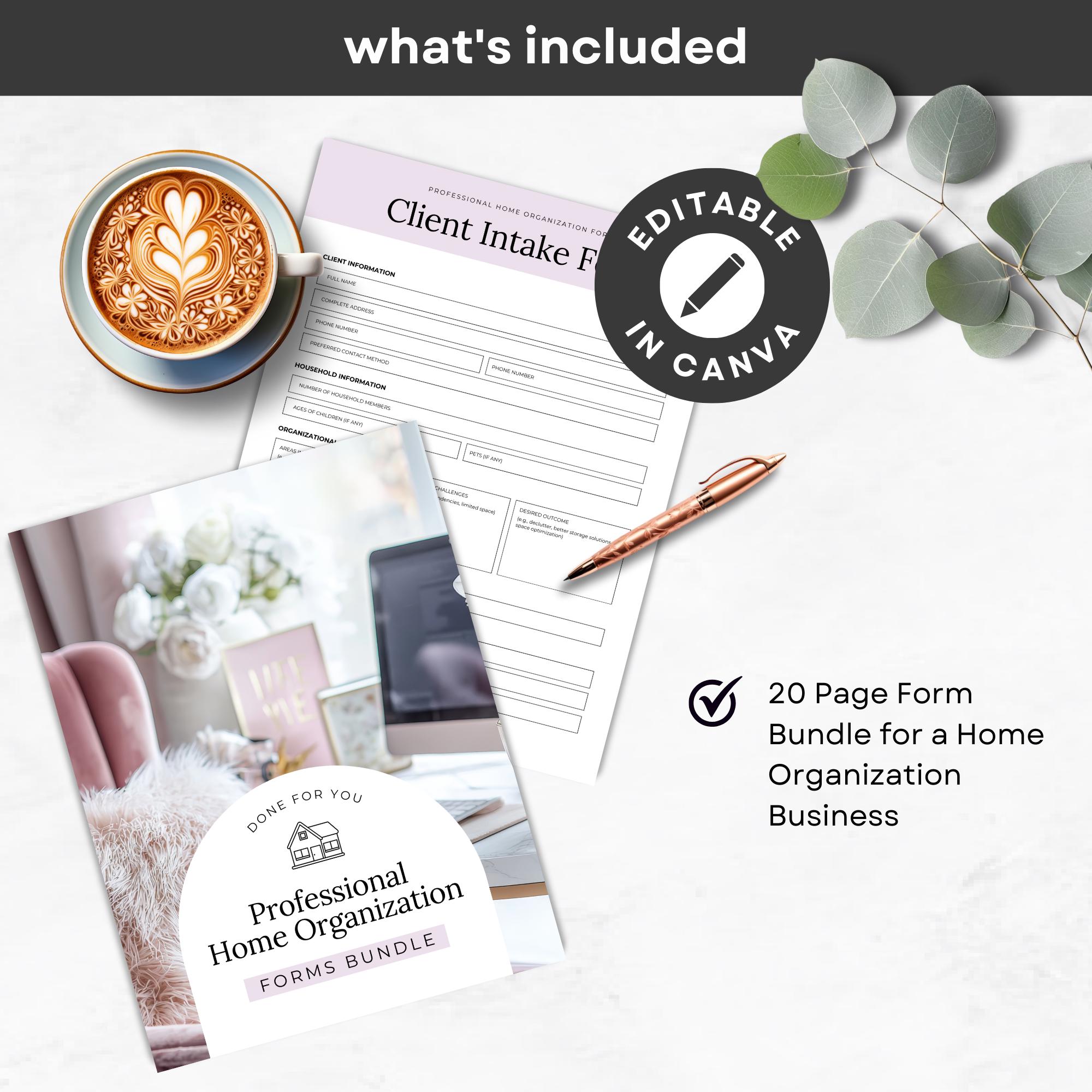 Clutter Management Form Bundle Canva Template Professional Home ...