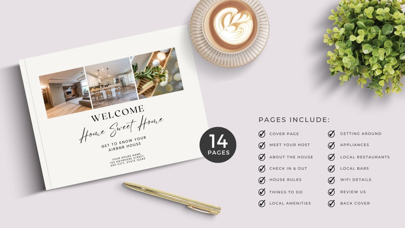 Airbnb Welcome Book Canva Template Landscape Orientation, Short Term ...