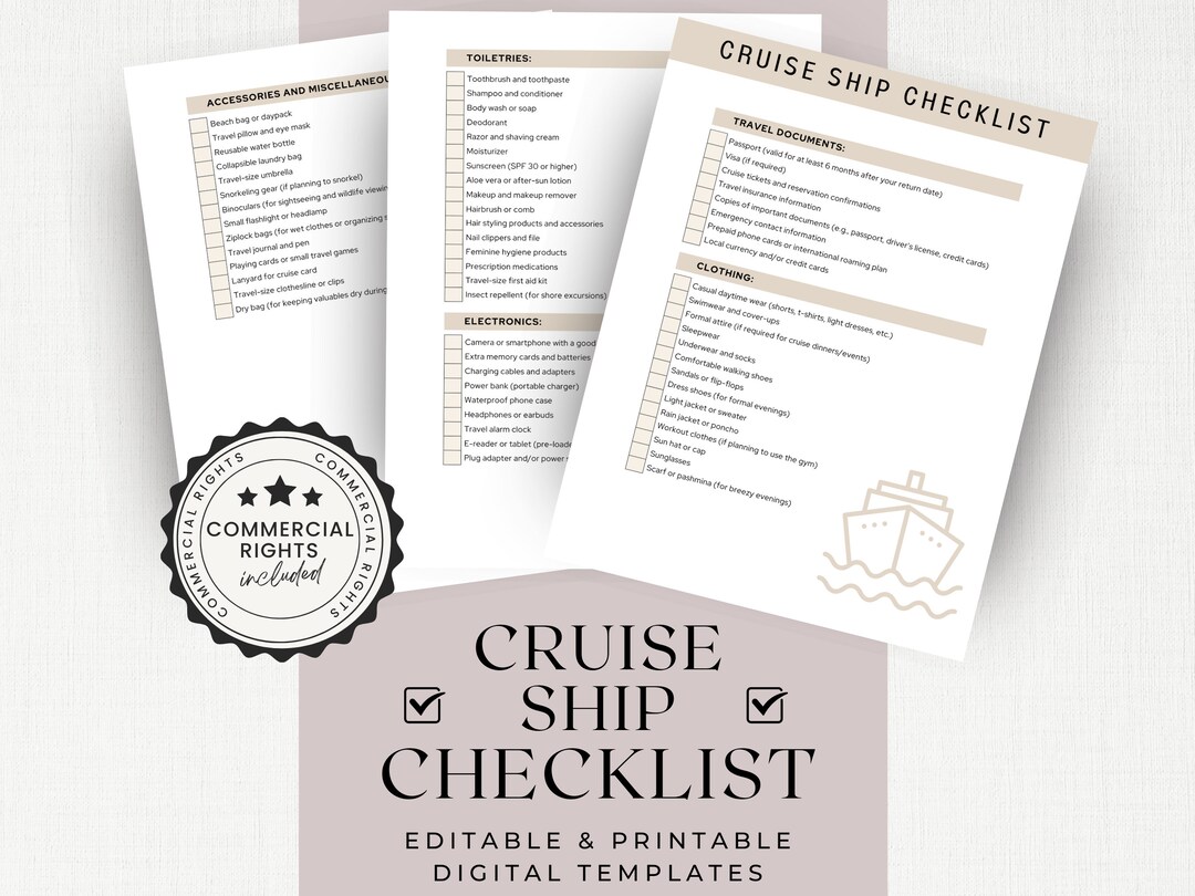 Cruise Ship Checklist Canva Template, Travel Agency Freebie Website ...