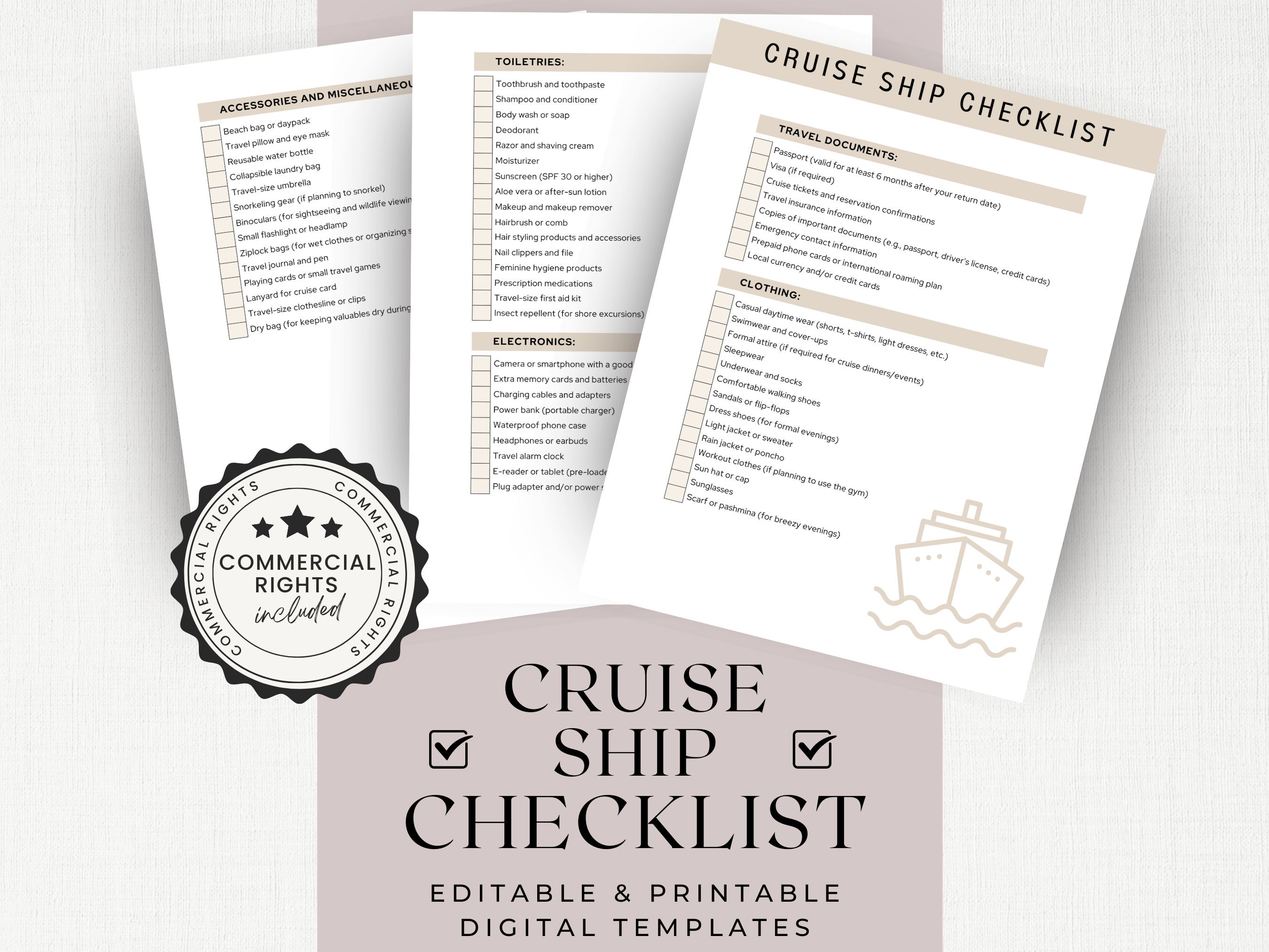 Cruise Ship Checklist Canva Template, Travel Agency Freebie Website ...