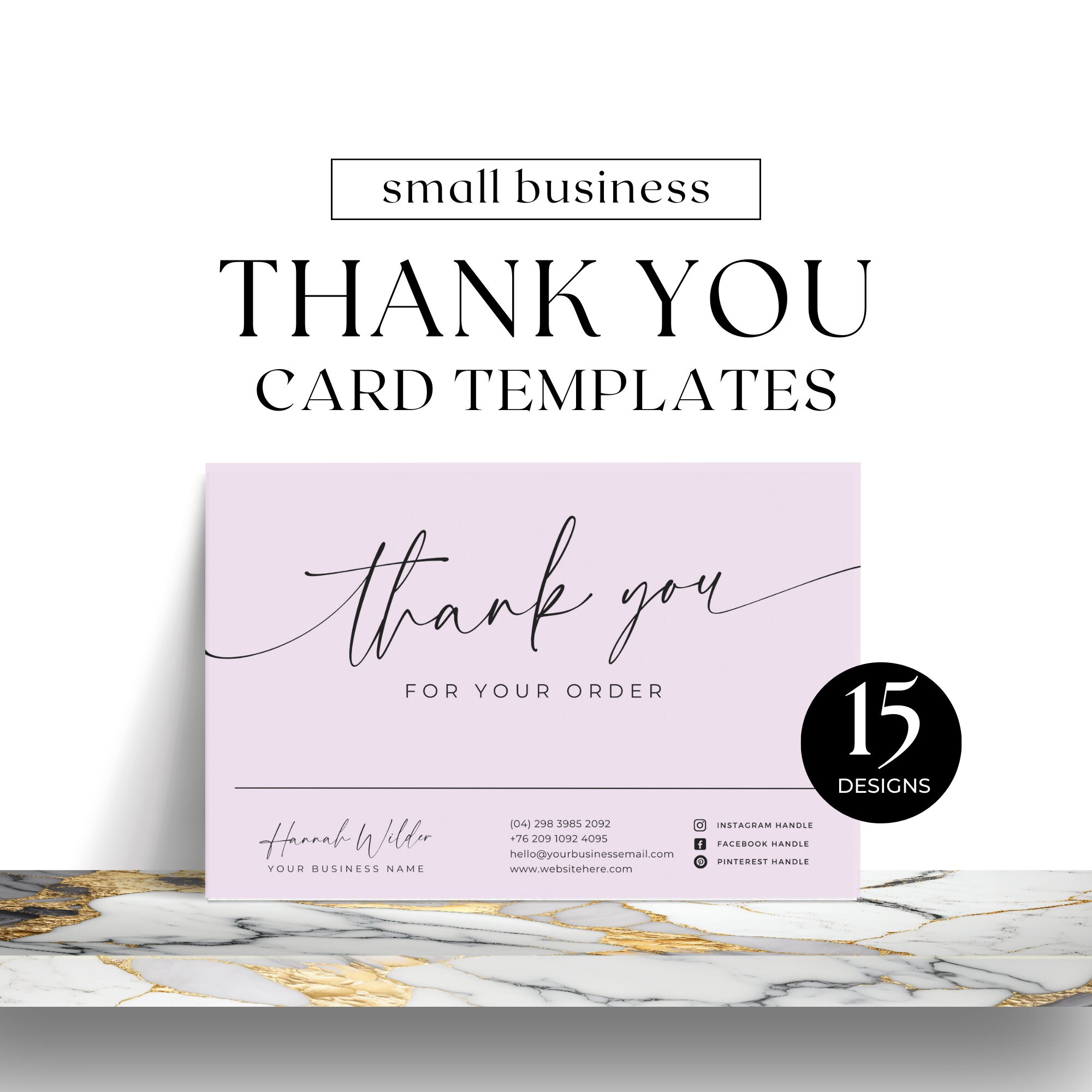 Thank You Card QR Code Canva Template, Etsy Seller Thankyou Card With ...