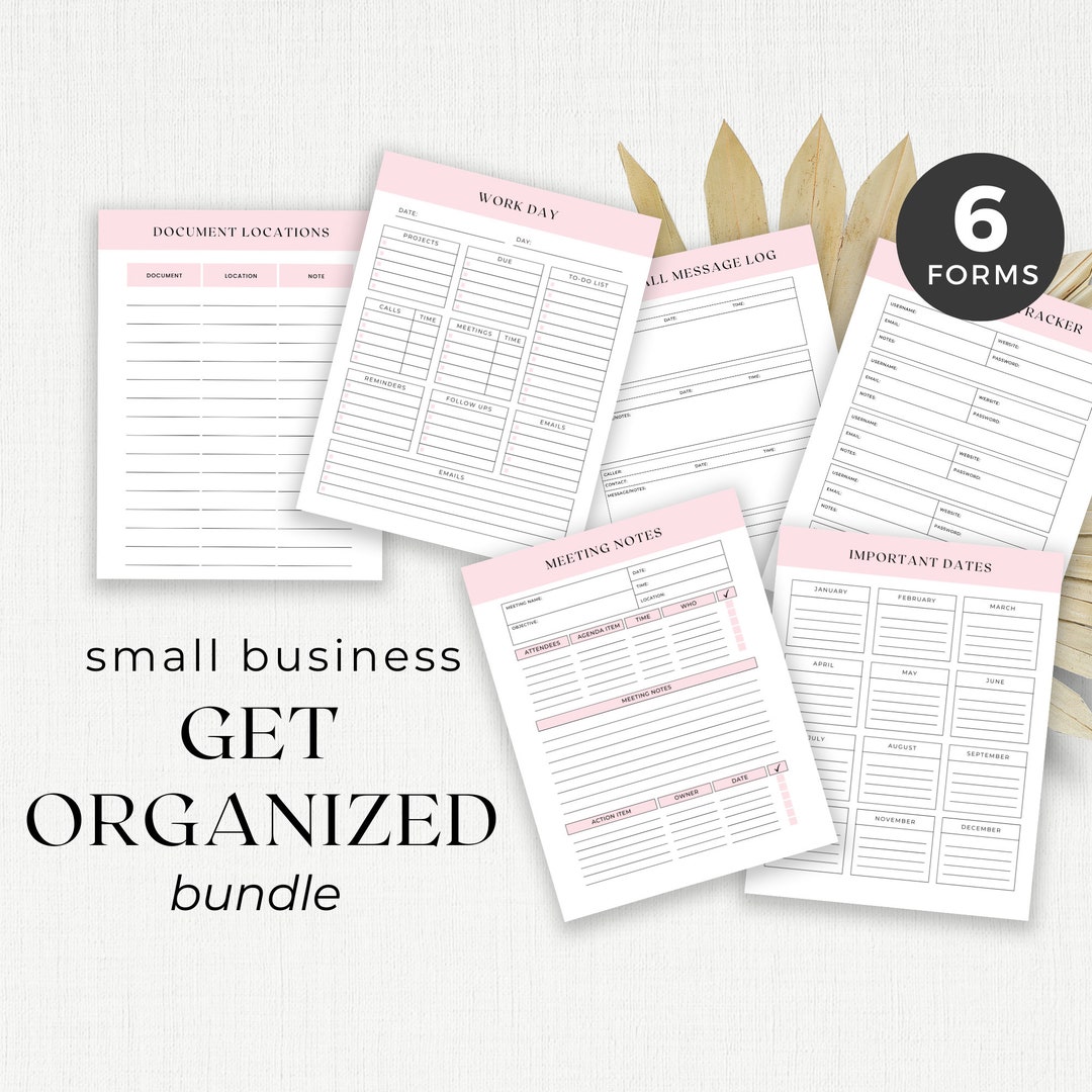 Blush Pink Small Business Form Bundle Printable, Editable Canva ...