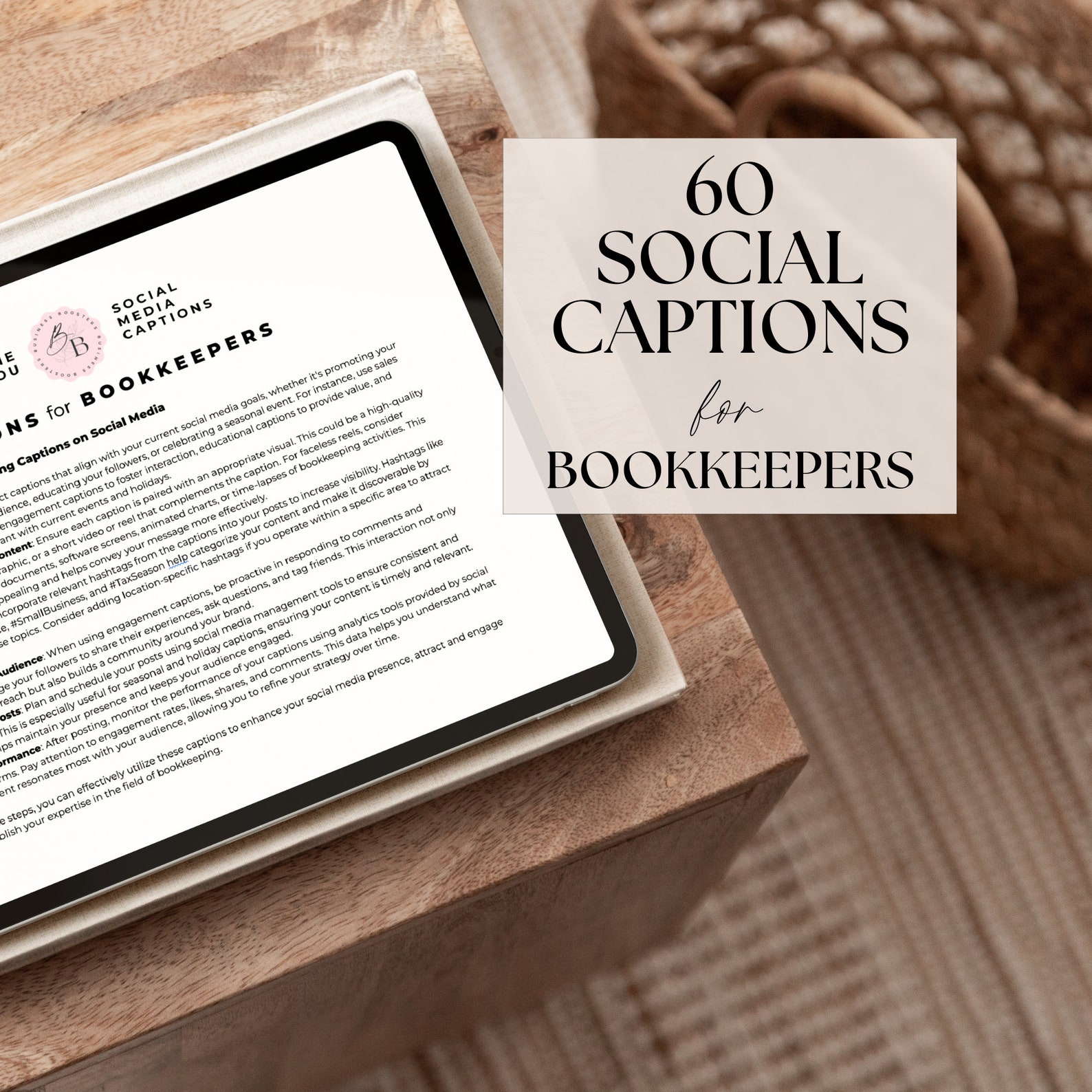Bookkeeper Insta Captions Social Media Copy Promo Content for Instagram ...