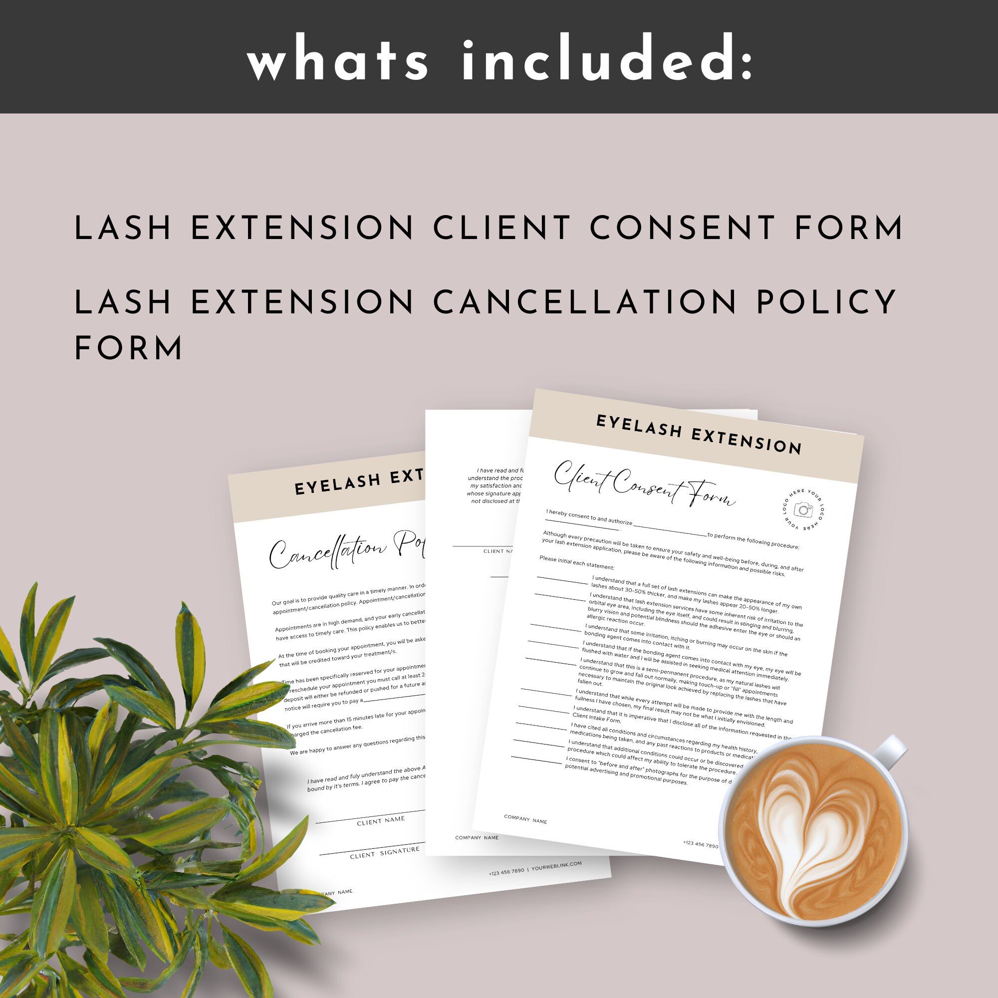 Eyelashes Consent Form Canva Template, Lash Extension Agreement, Lash ...