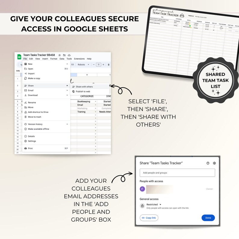 Google Sheets Team Work Tracker Task Manager to Get - Etsy