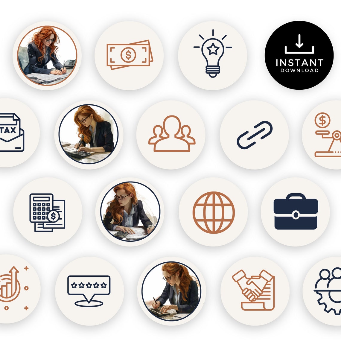 Instagram Highlights Accountant Bookkeeper Accountancy IG Feed Canva ...