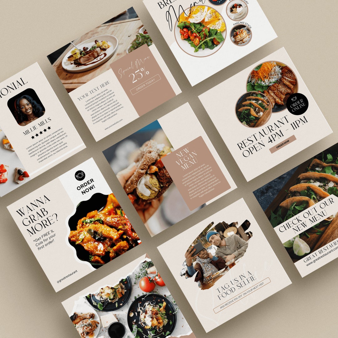 Food Service Insta Posts Social Media Instagram Feed Restaurant Cafe ...