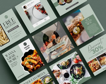 Food Service Insta Posts Social Media Instagram Feed Restaurant Cafe ...