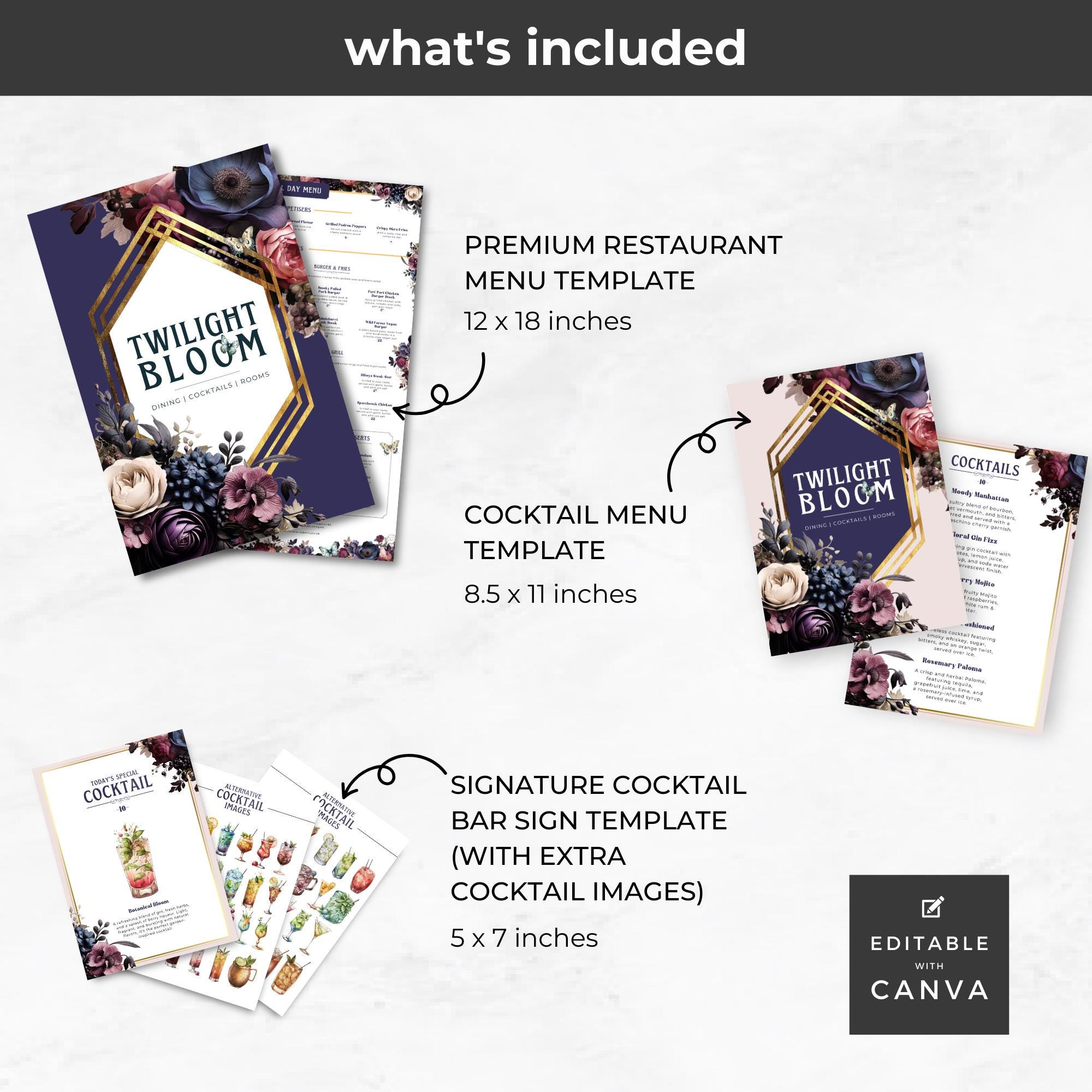 Restaurant Menu Bundle Canva Template Editable Customizable Food Menu ...