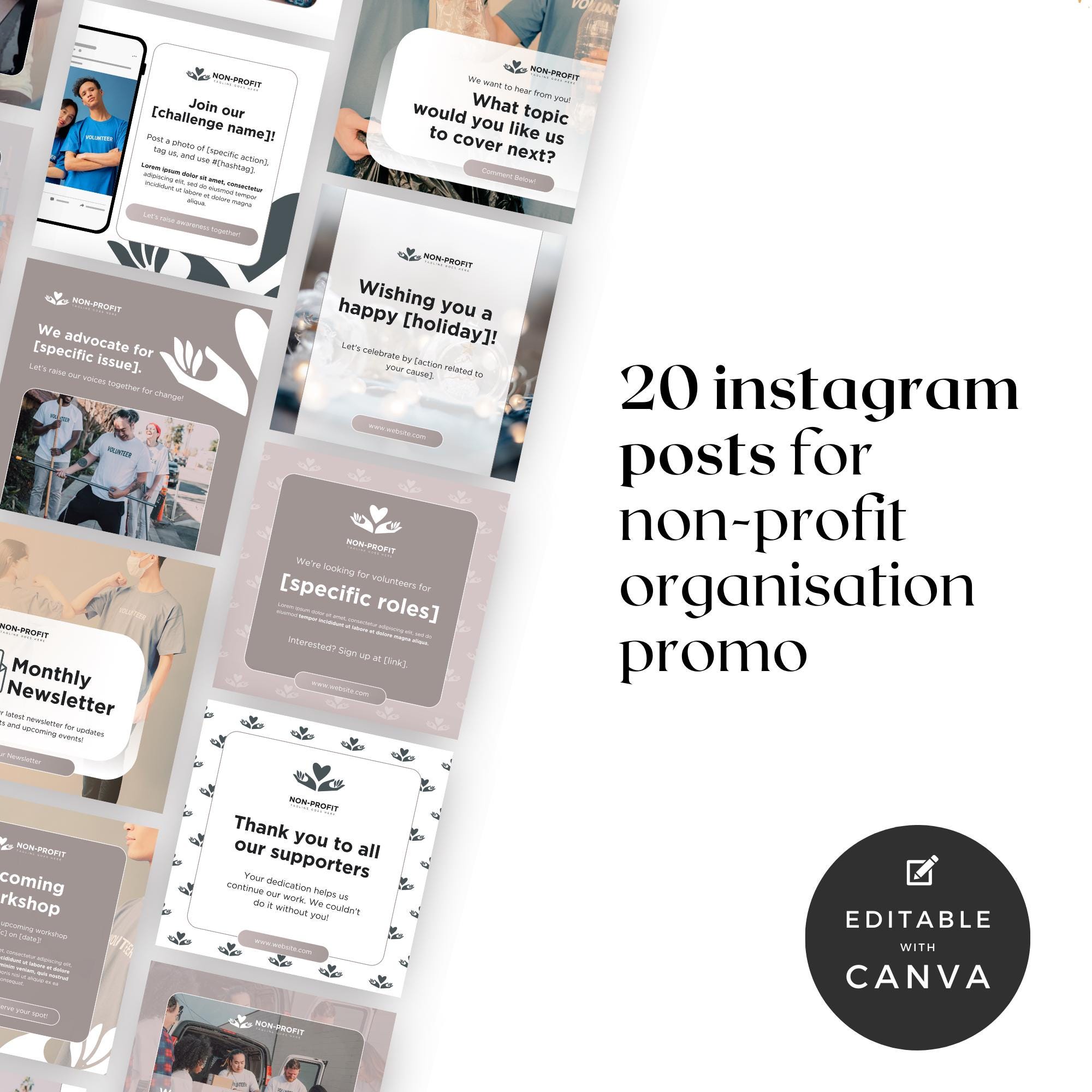 Non-profit Insta Posts Social Media Instagram Feed Charity Promotion ...