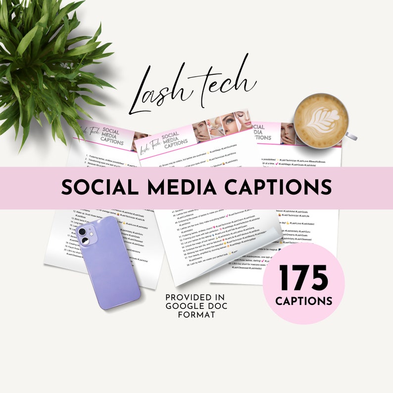 Lash Tech Insta Captions, Social Media Copy, Promo Content for ...