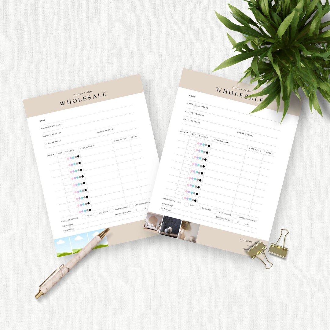 Distributor Order Form Canva Template Small Business, Includes Product ...