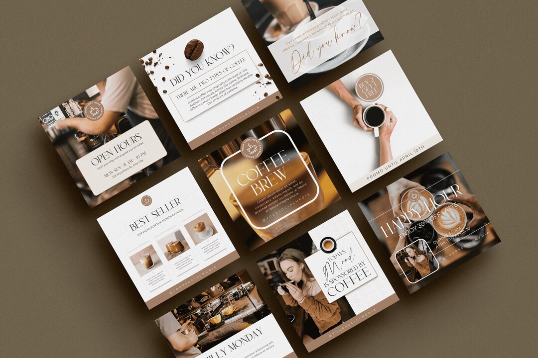 Coffee Insta Posts Social Media Instagram Feed Cafe Promo Coffee Shop ...